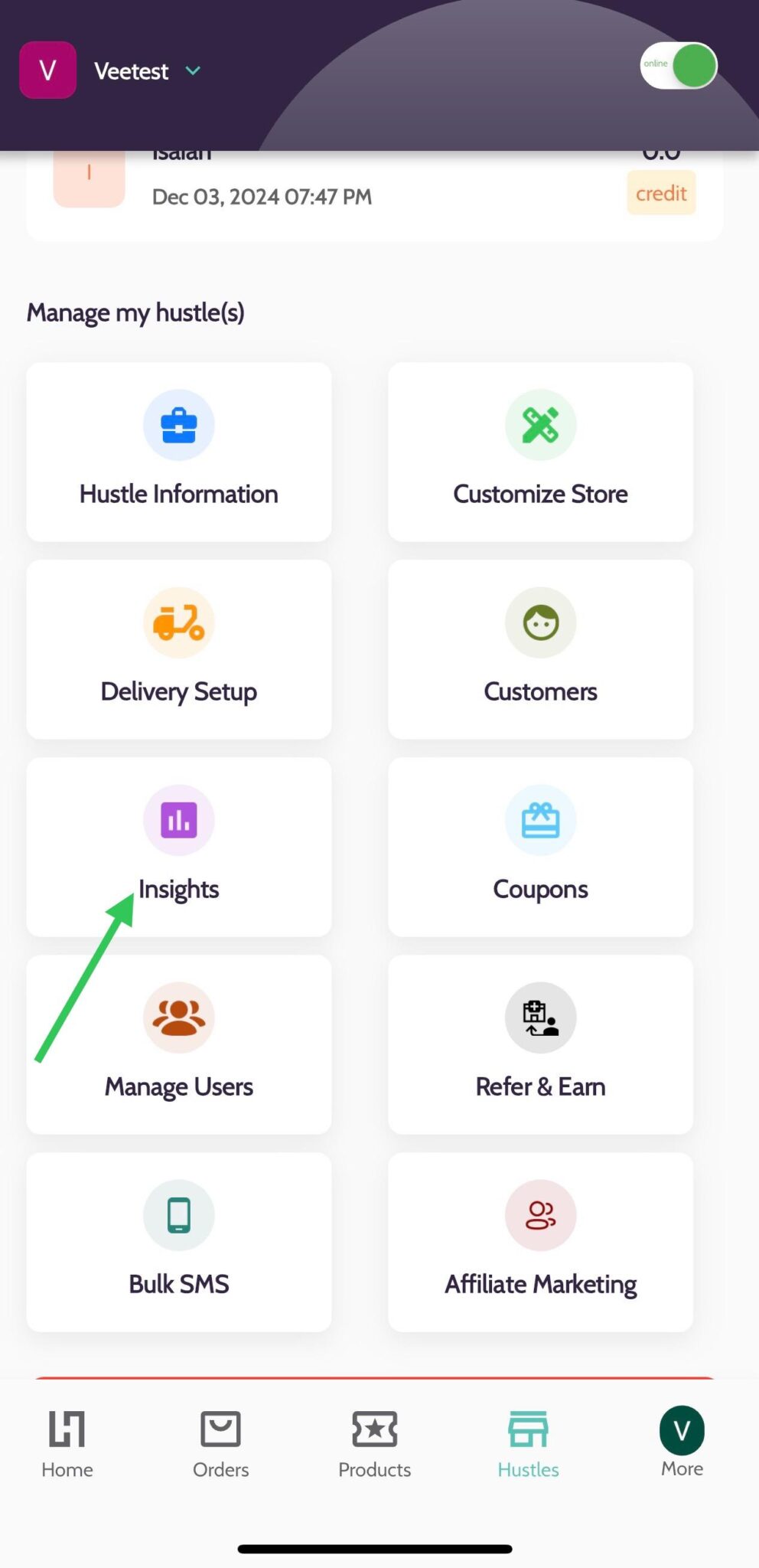 VIEW YOUR STORE INSIGHTS – Hustlesasa Support